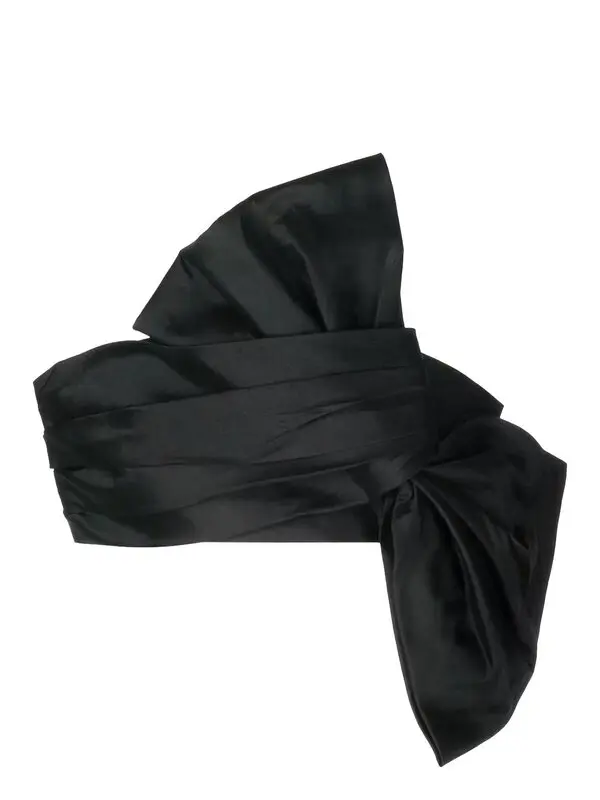 BAMBAH Cropped Bow Tube Top - Black