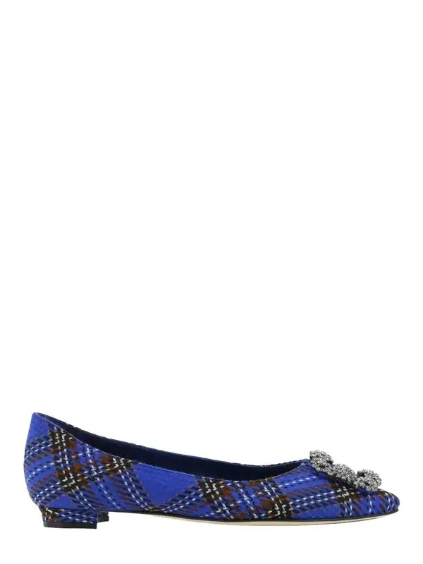 Manolo Blahnik Hangisi Ballerina Shoes - Blue
