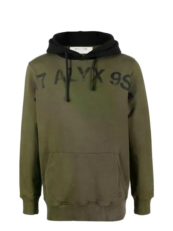 1017 Alyx 9sm Logo-print Cotton Hoodie - Green