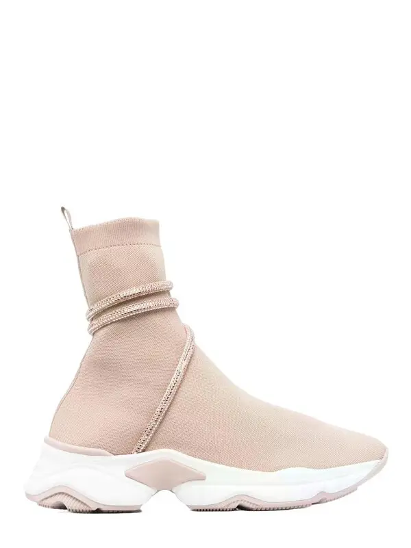 Rene Caovilla Glitter-wrap Sock-ankle Sneakers - Neutrals