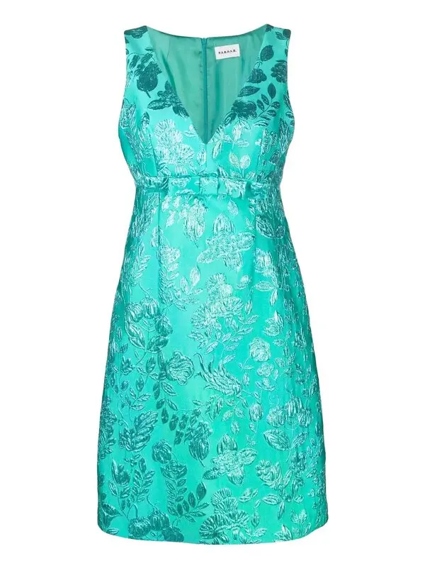 P.a.r.o.s.h Floral-embroidered Sleeveless Minidress - Green