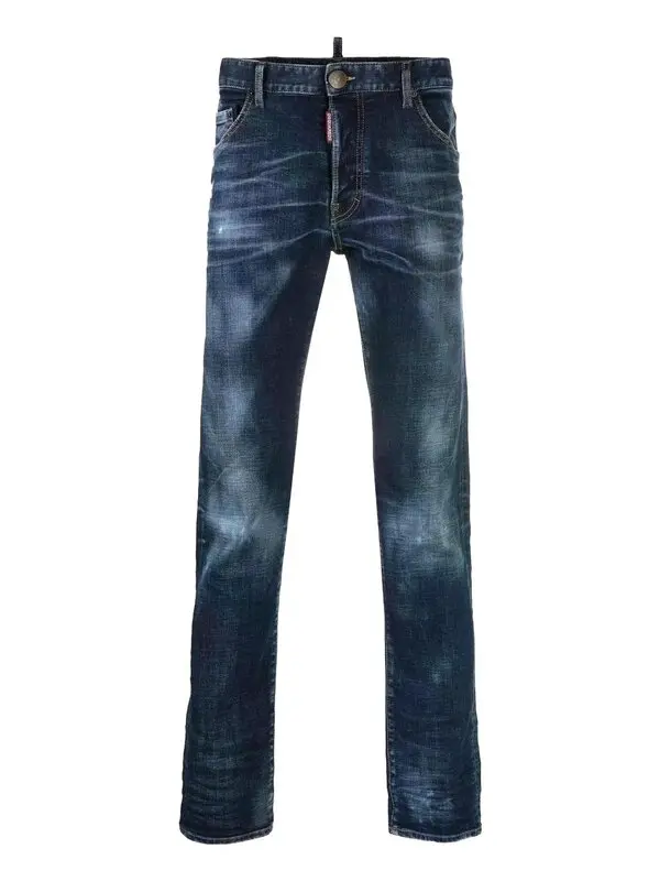 Dsquared2 Logo-patch Straight-leg Jeans - Blue