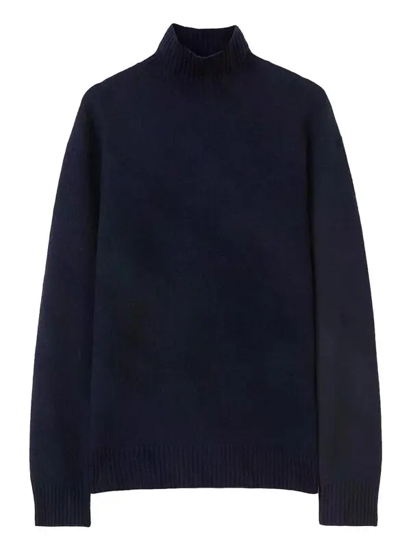 JIL SANDER Chain-link Wool Jumper - Blue