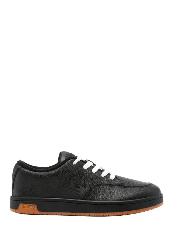 Kenzo Grained Leather Dome Sneakers - Black