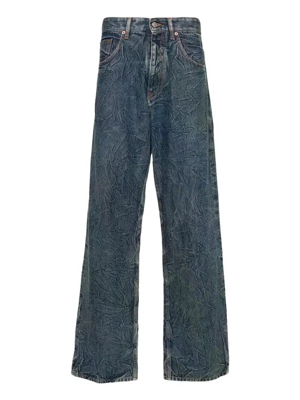 MAISON MARGIELA Cracked-effect Straight-leg Jeans - Blue