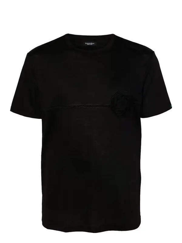 Stefano Ricci Logo-embroidered T-shirt - Black