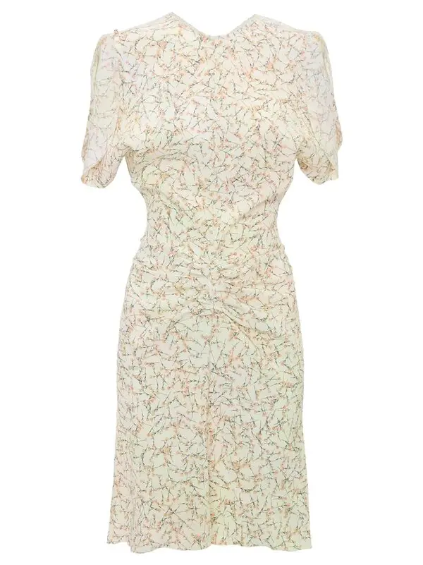 Victoria Beckham Gathered-waist Mini Dress - Neutrals