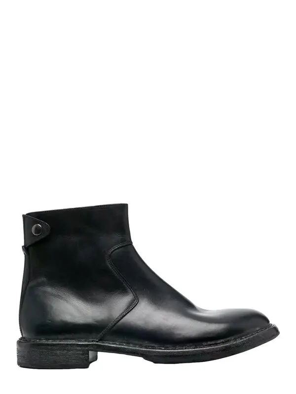 Moma Leather Ankle Boots - Black