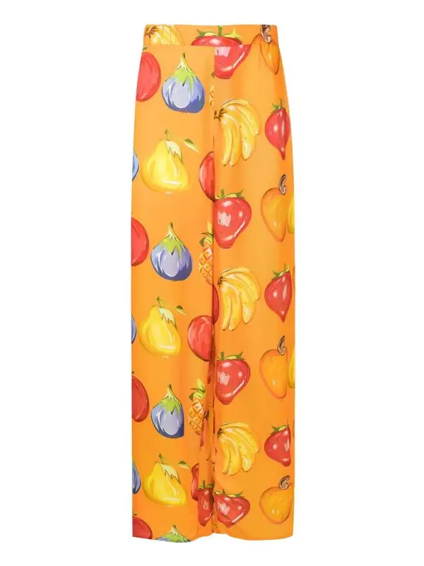 AMIR SLAMA Fruit-print Straight Trousers - Orange