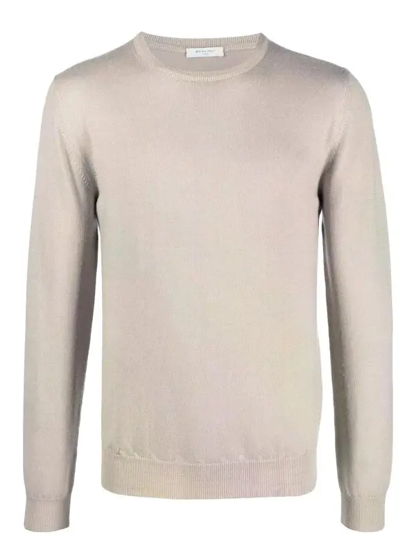 Boglioli Crew-neck Virgin Wool Jumper - Neutrals