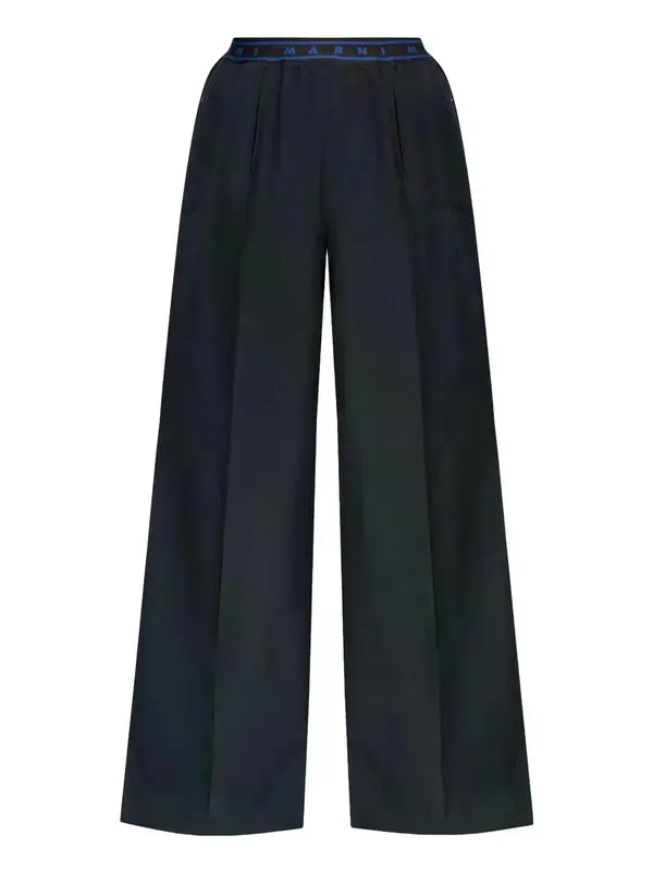 Marni Wide-leg Virgin Wool Trousers - Blue