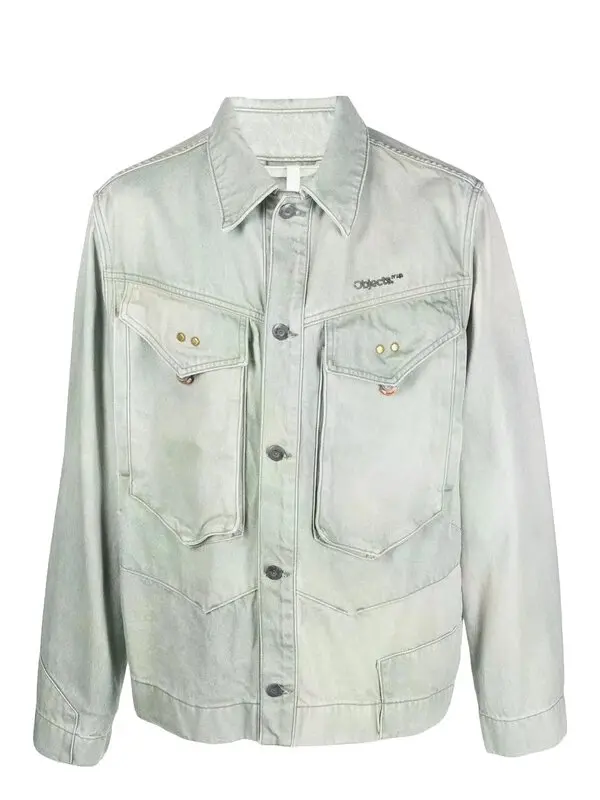 OBJECTS IV LIFE Logo-embroidered Denim Jacket - Green