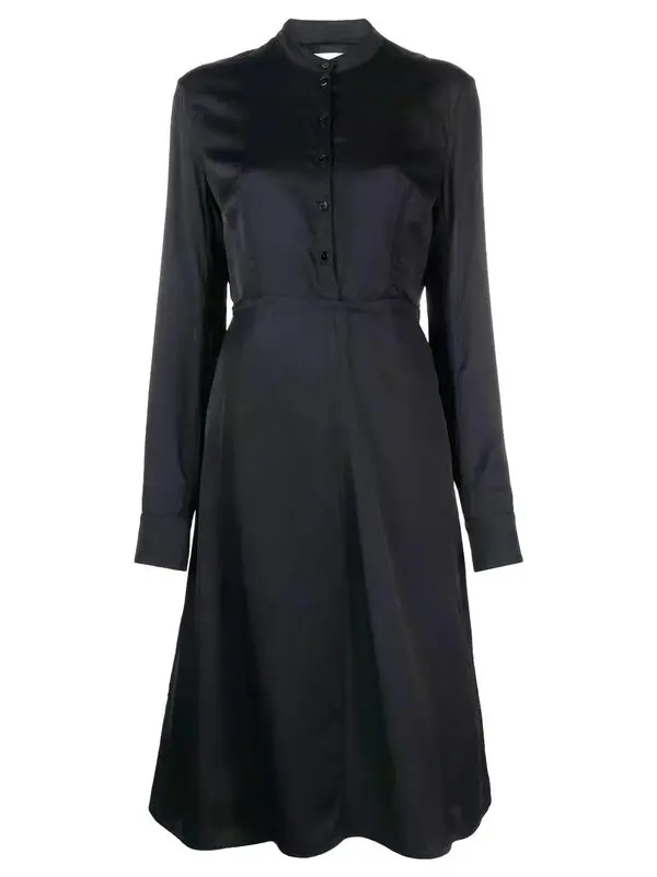 JIL SANDER Collarless Midi Dress - Blue
