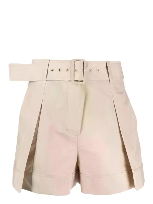 3.1 Phillip Lim Pleat-detailing Belted Shorts - Neutrals