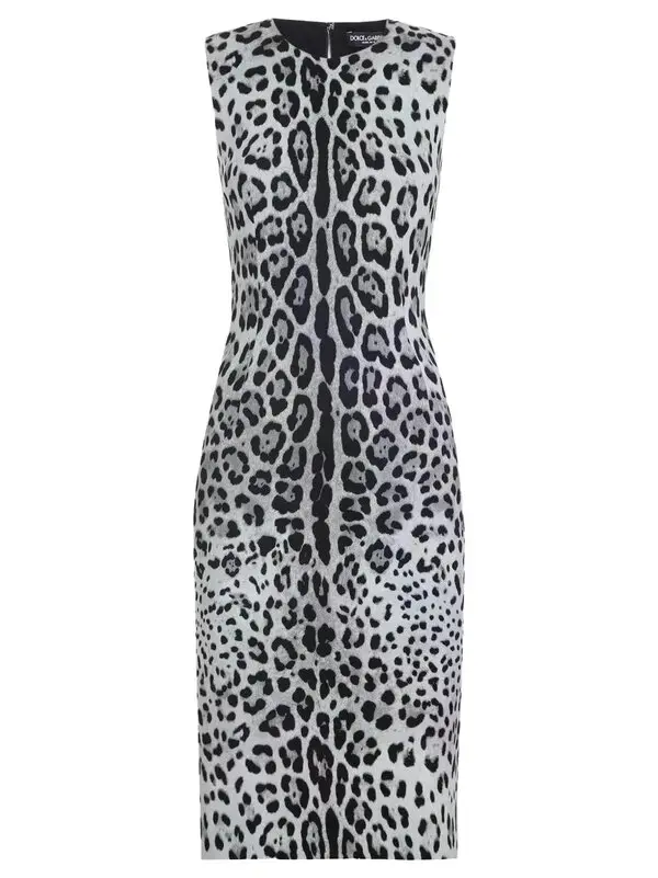 Dolce & Gabbana Animal-print Midi Dress - White
