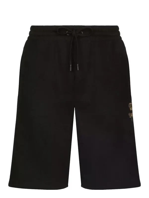 Dolce & Gabbana Embroidered Track Shorts - Black