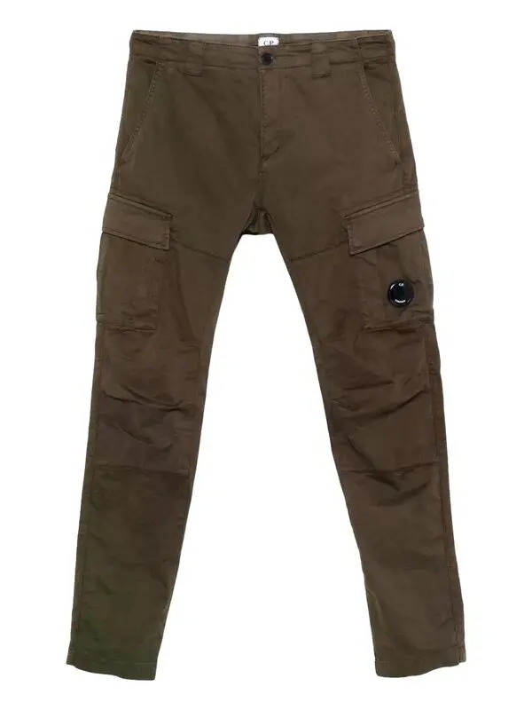 C.P. COMPANY Lens-detail Sateen Cargo Trousers - Green