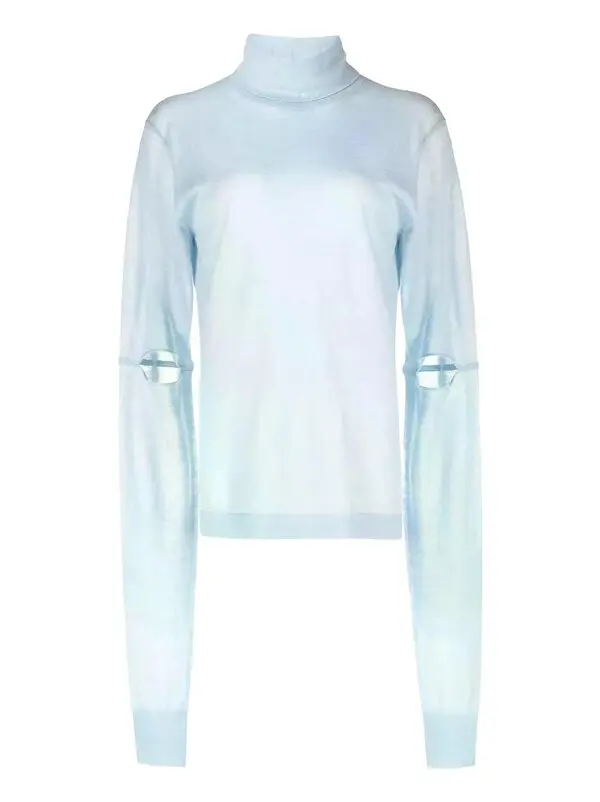 Helmut Lang Cut-out Detail Cashmere Jumper - Blue