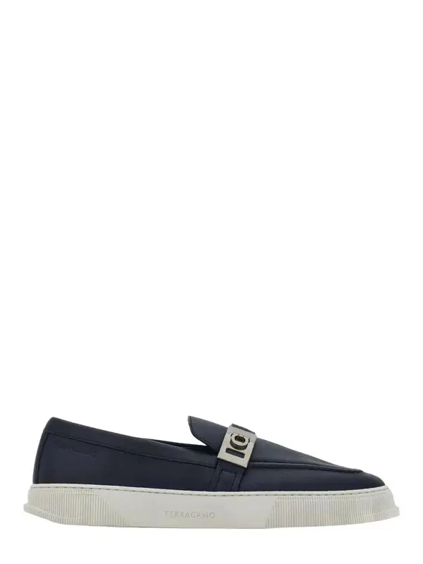FERRAGAMO Gancini Detail Slip-on Sneakers - Blue