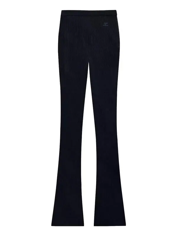 COURREGES Re-edition Ribbed Flared Trousers - Black