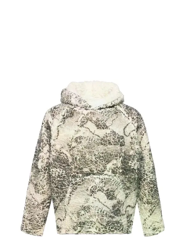 ERL Moto Print Fleece Hoodie - White