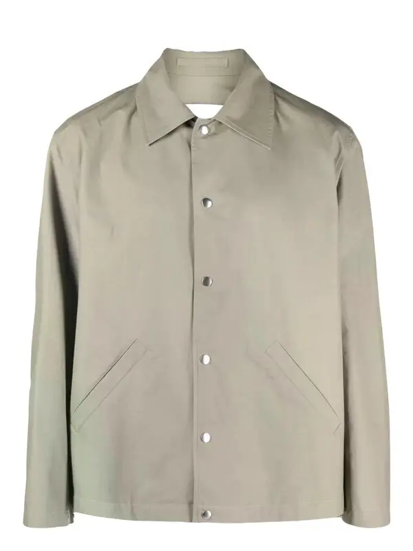 JIL SANDER Logo-print Cotton Shirt Jacket - Green