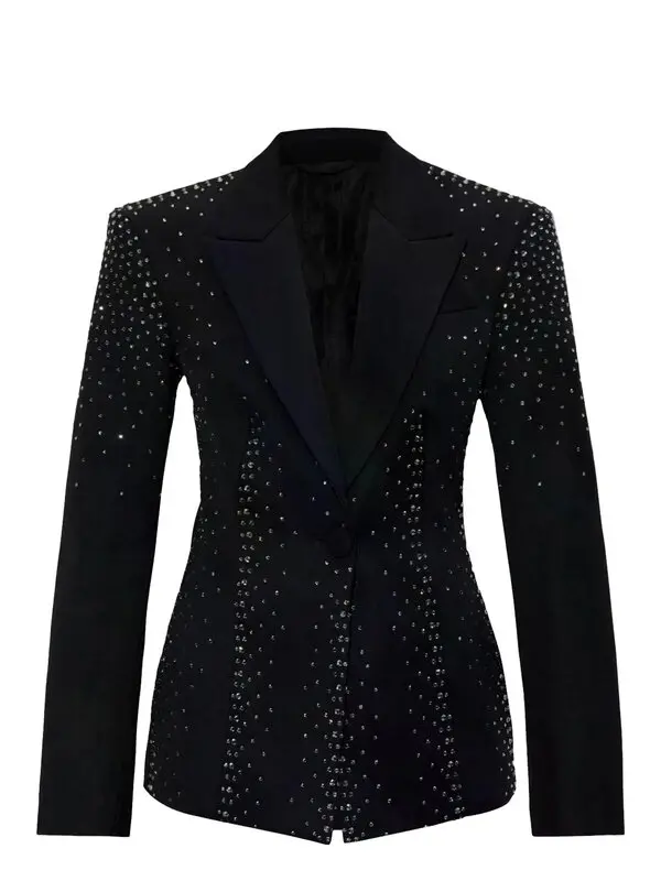 Attico Crystal-embellished Blazer - Black
