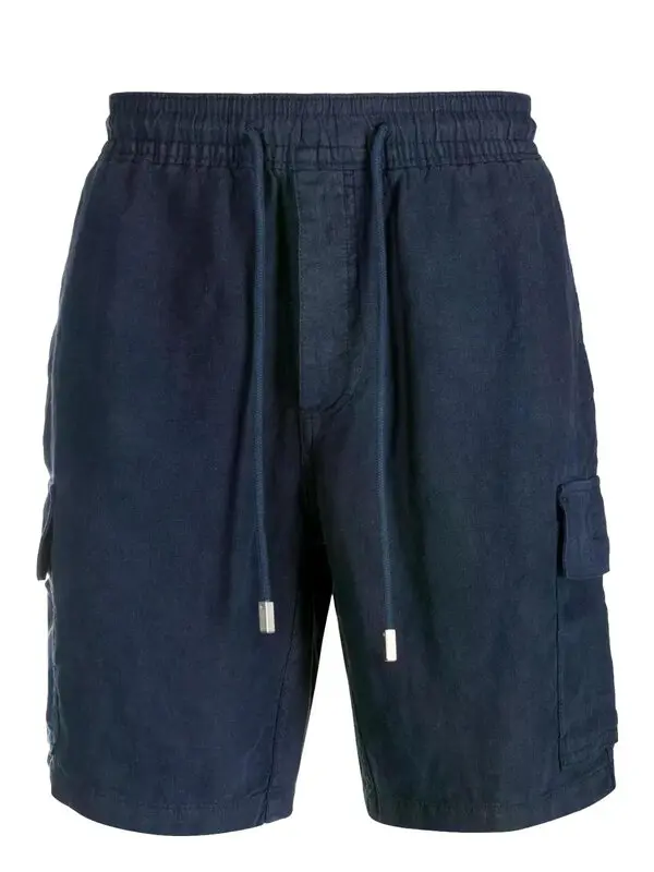 Vilebrequin Linen Cargo Shorts - Blue