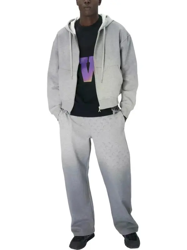 MARINE SERRE Full Zip Fleece Hoodie - Grey
