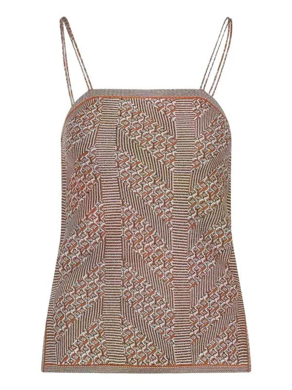 Valentino Garavani Abstract-print Top - Neutrals