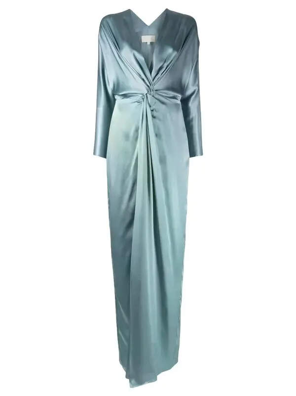 Michelle Mason Twist-detail Silk Gown - Blue