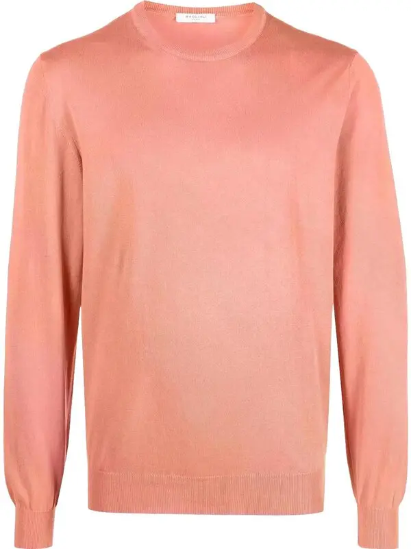 Boglioli Fine Knit Cotton Jumper - Orange