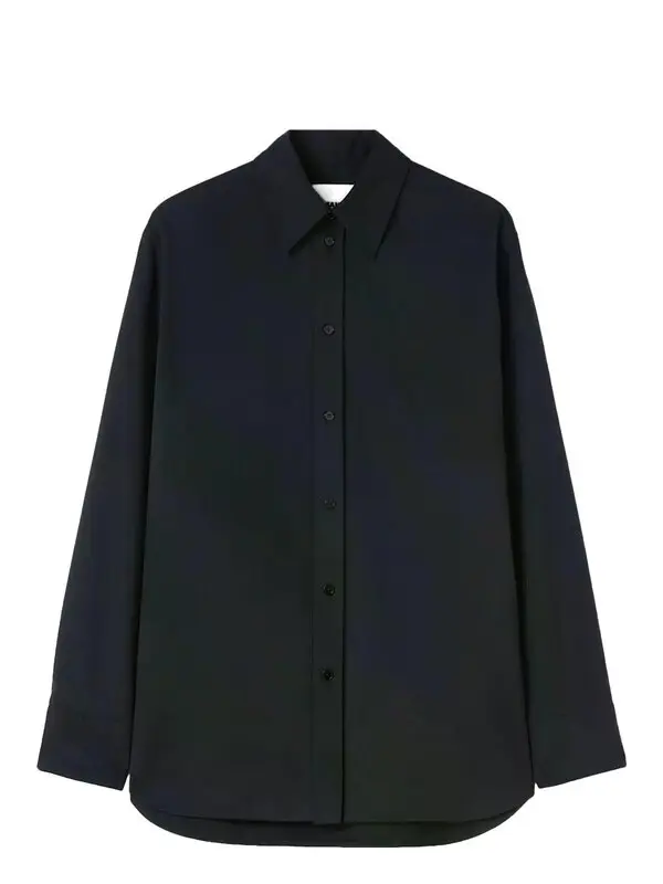 JIL SANDER Long-sleeve Wool Shirt - Blue