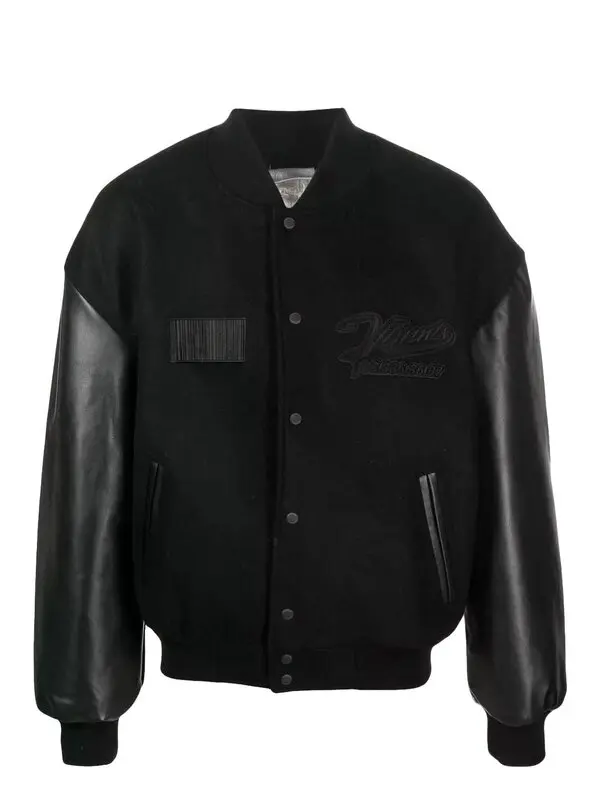 VTMNTS Logo-patch Long-sleeve Bomber Jacket - Black