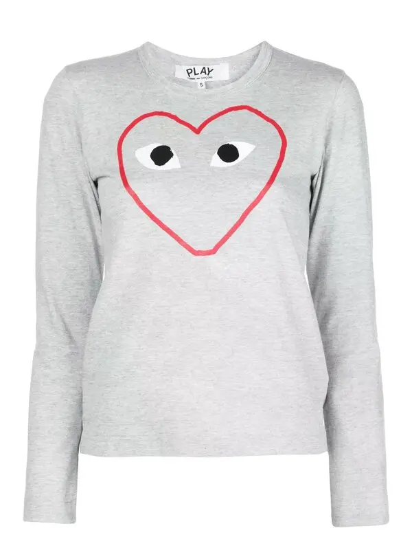 Play Comme Des Garcon Printed Logo T-shirt - Grey