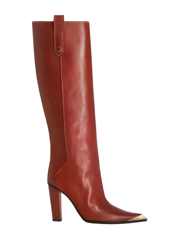 Etro Metallic Toe-cap Knee-high Boots - Red