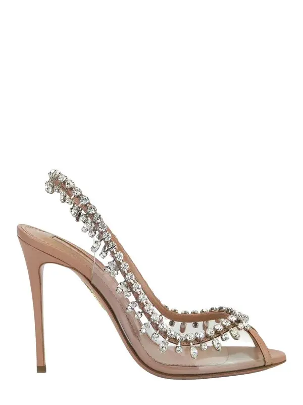 AQUAZZURA 110mm Temptation Crystal-embellished Pumps - Neutrals