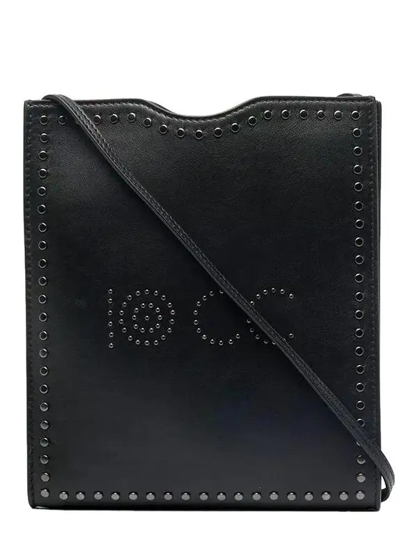 10 CORSO COMO Logo-studded Leather Shoulder Bag - Black