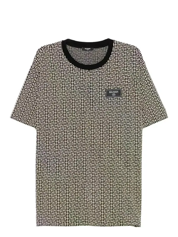 Balmain Pb Labyrinth Jacquard T-shirt - Neutrals