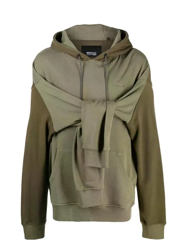 MOSTLY HEARD RARELY SEEN Layered Cotton Hoodie - Green