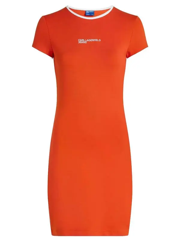 Karl Lagerfeld Logo-embroidered Dress - Orange