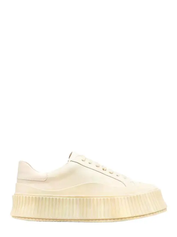 JIL SANDER Panelled Low-top Leather Sneakers - Neutrals