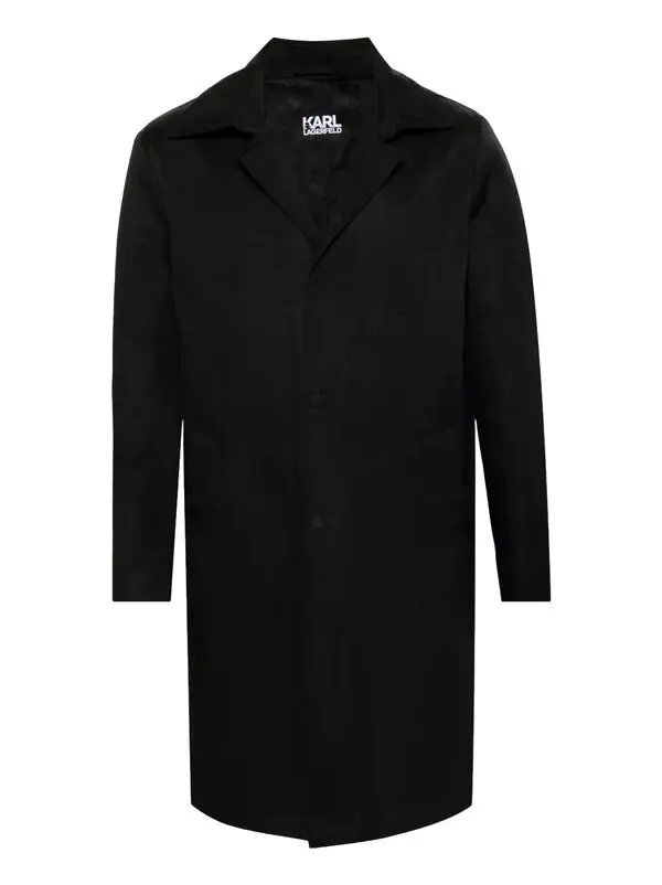 Karl Lagerfeld Press-stud Single-breasted Coat - Black