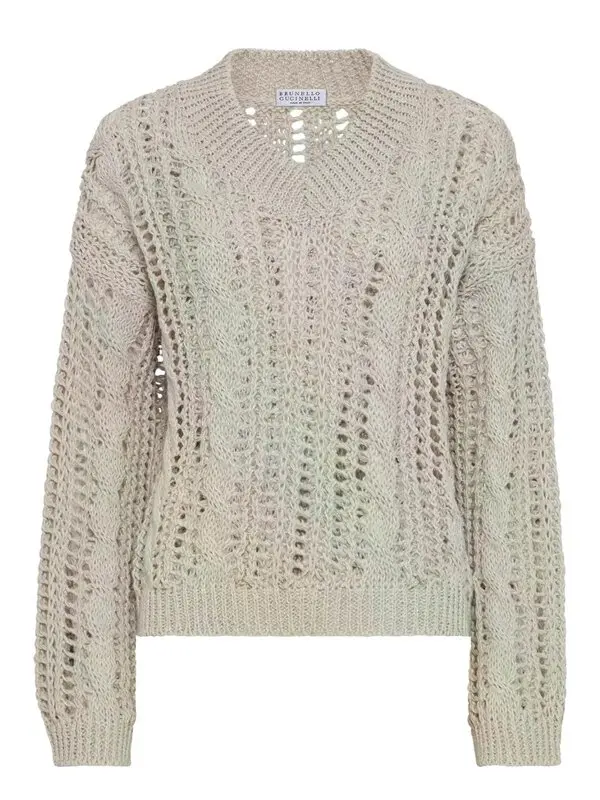 Brunello Cucinelli Open-knit Sweater - Neutrals
