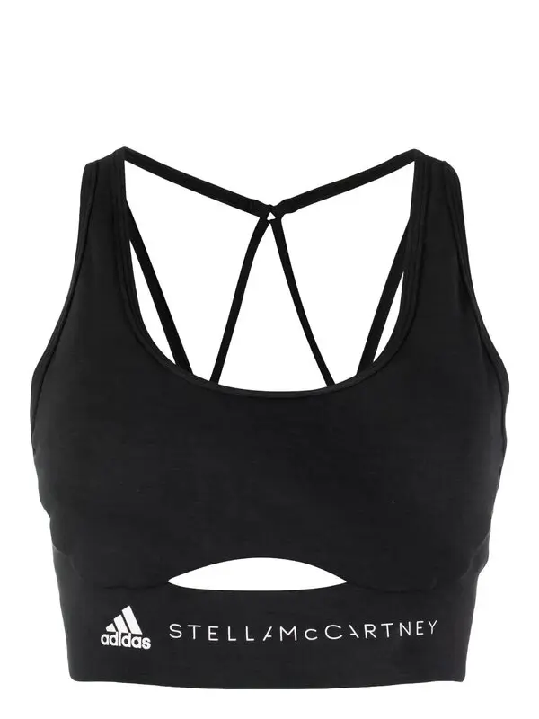 Adidas By Stella McCartney Logo-print Bralette Top - Black