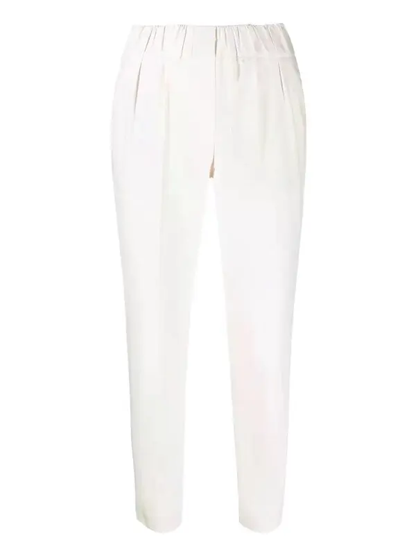 Brunello Cucinelli High-waisted Cropped Trousers - Neutrals