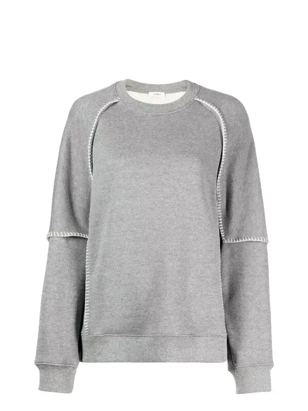 Goen.j Layered Sweatshirt With Whipstitch Detailing - Grey
