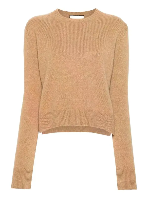 Plan C Side-slits Sweater - Brown