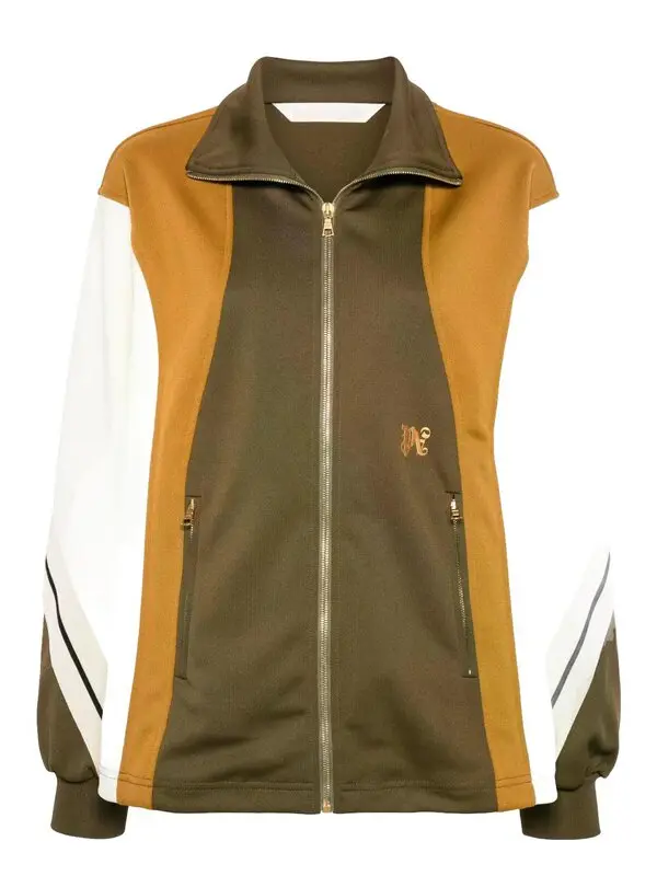 Palm Angels Monogram-embroidered Colorblock Track Jacket - Brown