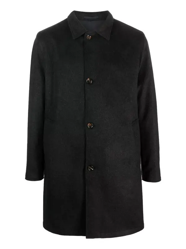 KIRED Long-sleeve Cashmere Trench Coat - Grey